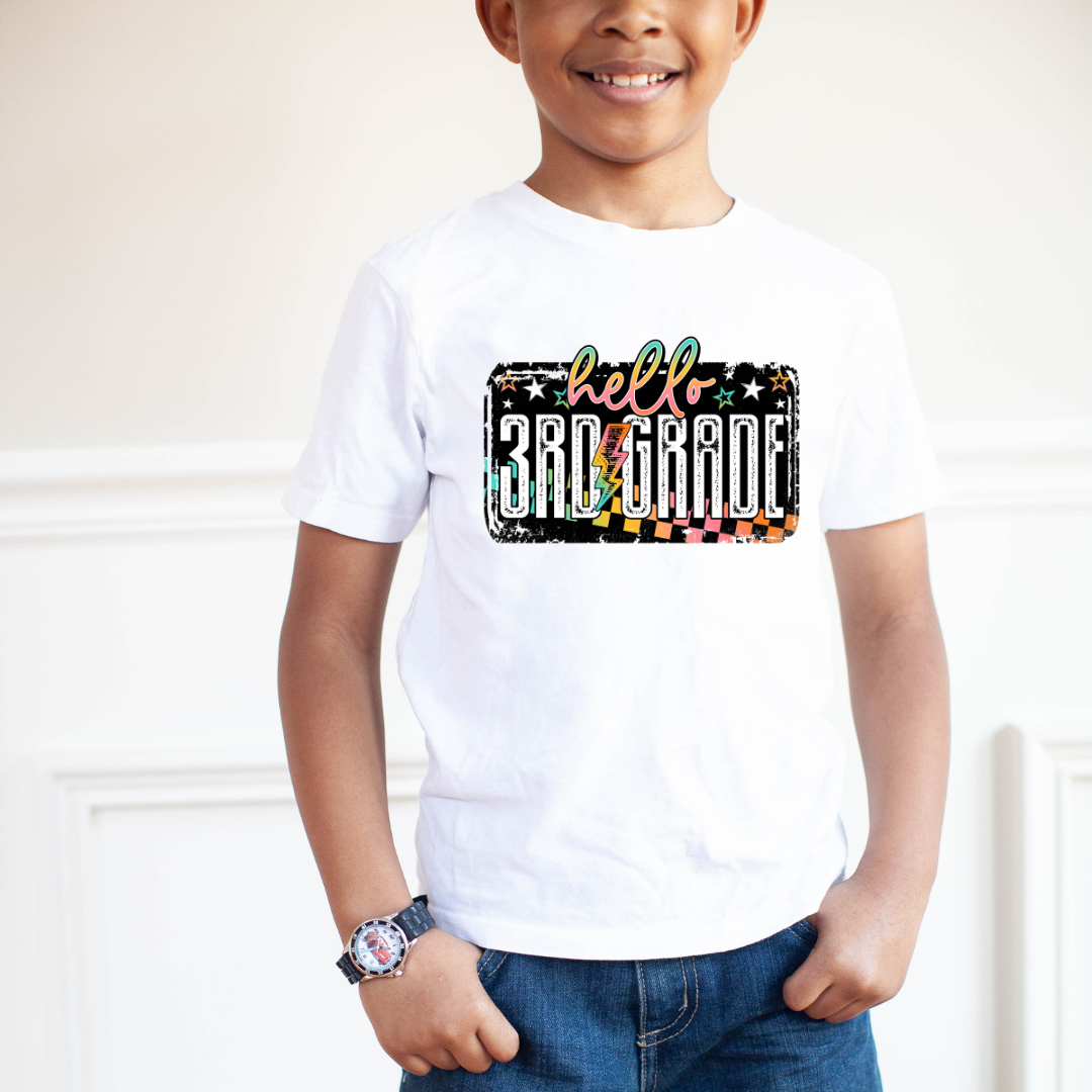 Colorful Hello Third Grade DTF Transfer – Restless Heart Inspirations