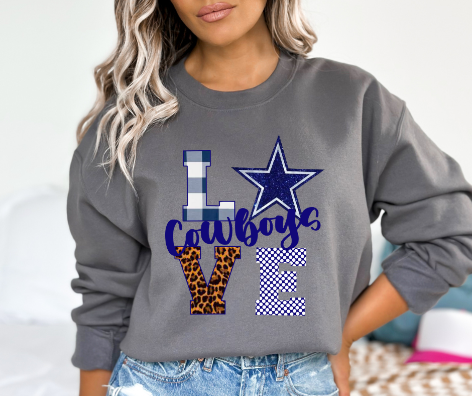Love Dallas Cowboys DTF Transfer – Restless Heart Inspirations