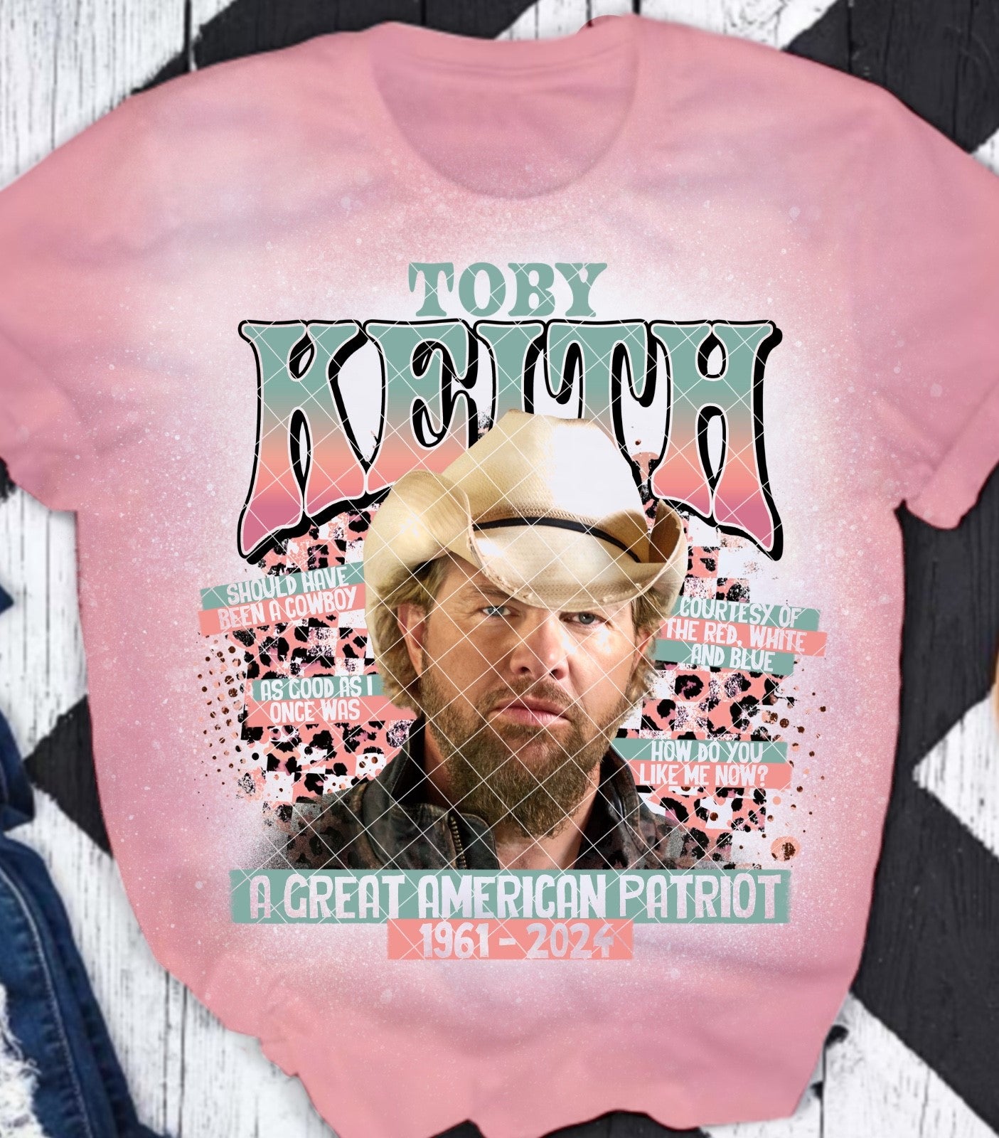 Toby Keith American Patriot Pink DTF Transfer 05442 – Restless Heart ...