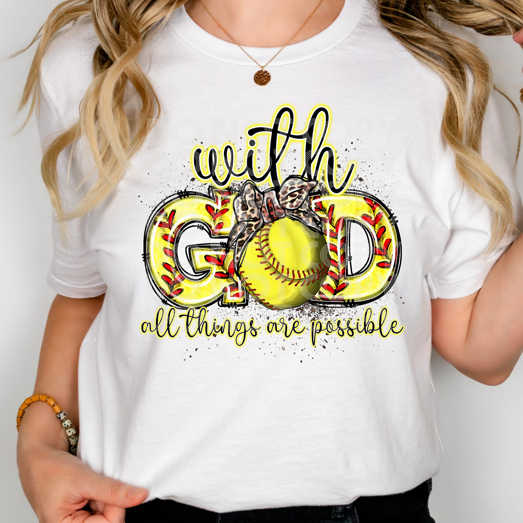 With God Softball Bow – Restless Heart Inspirations