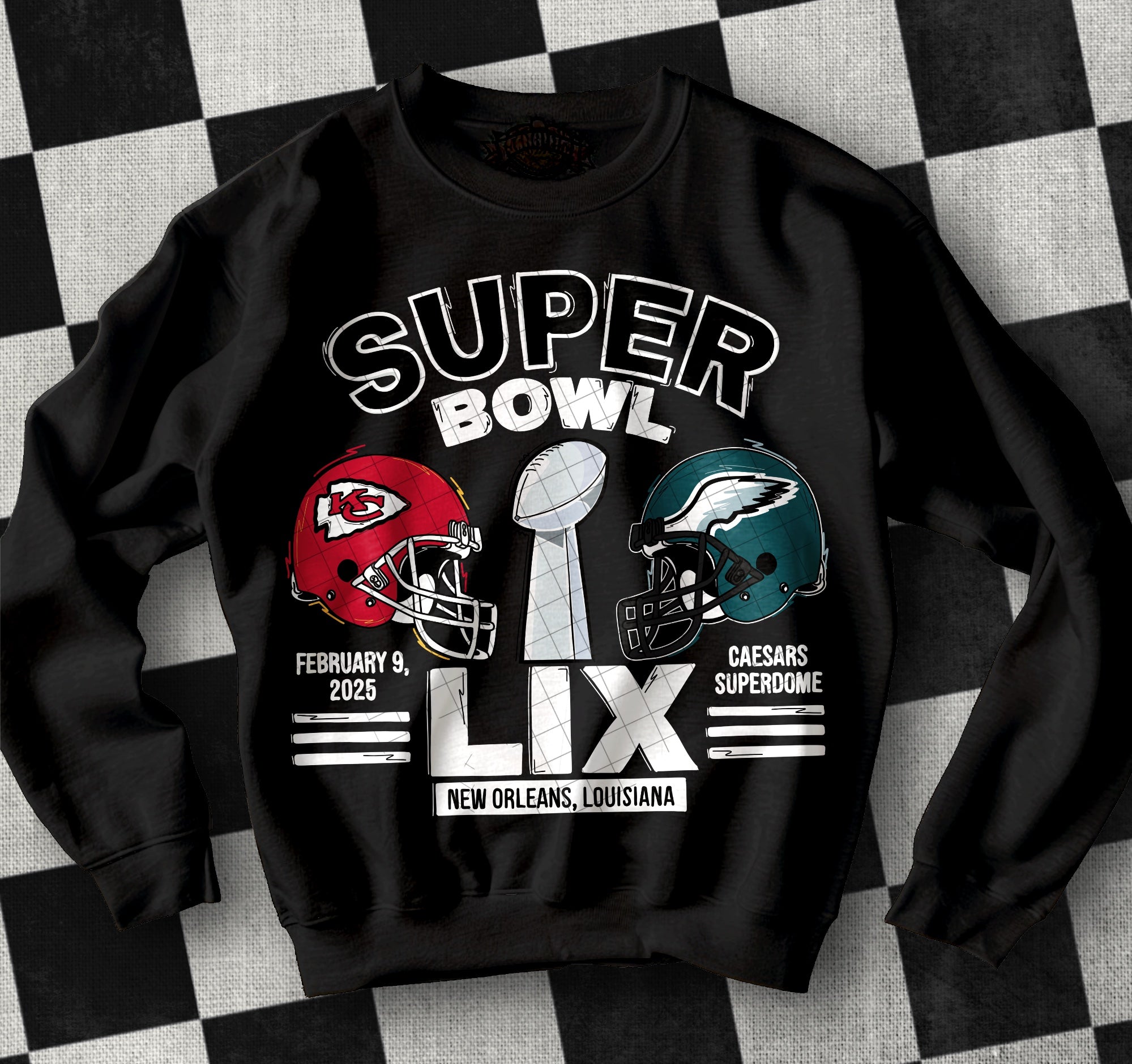 Chiefs Eagles Super Bowl LIX Trophy White 03418 – Restless Heart ...
