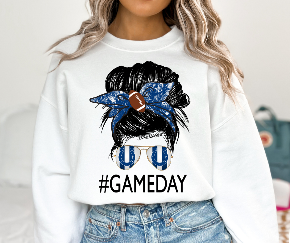 Indianapolis Colts Messy Bun DTF Transfer 06122 – Restless Heart ...