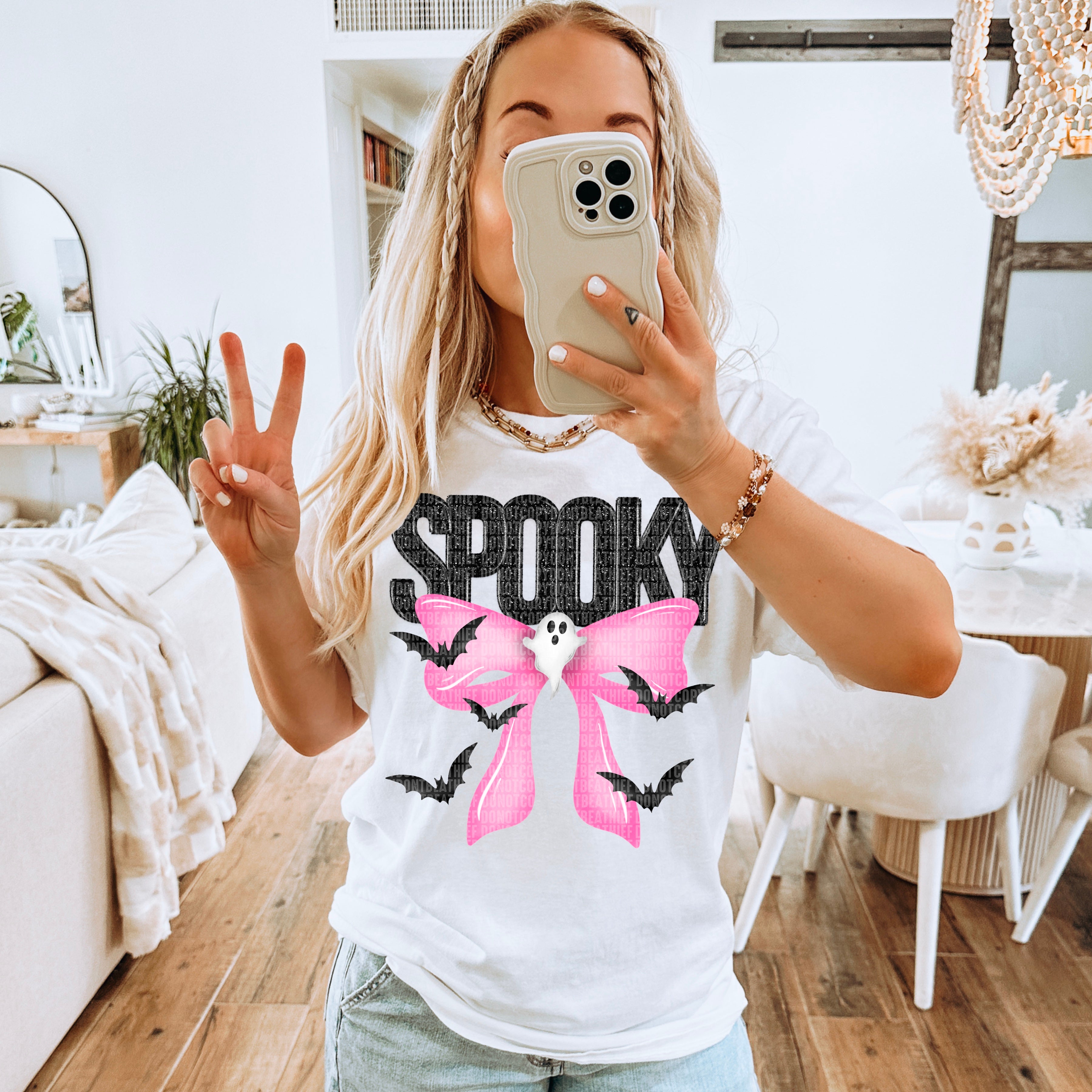 Spooky Pink Bow Ghost & Bats 04944 – Restless Heart Inspirations