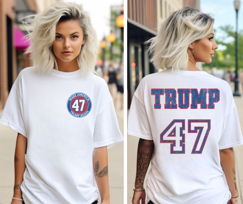 Trump 47 MAGA WITH pocket DTF Transfer – Restless Heart Inspirations