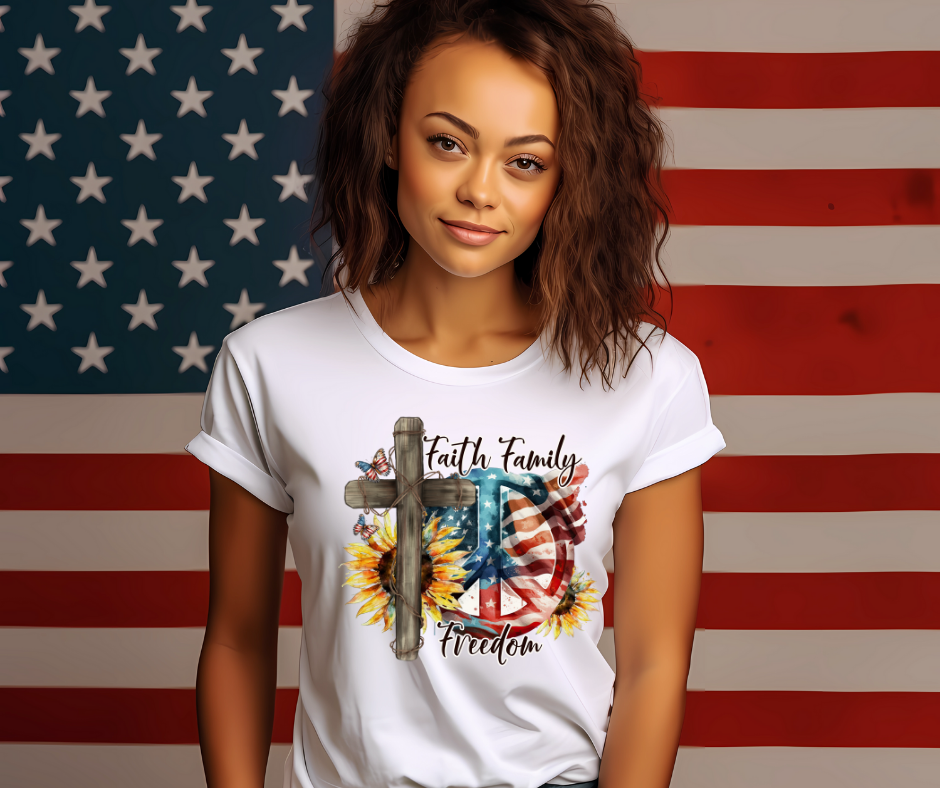 Faith Family Freedom Cross DTF Transfer – Restless Heart Inspirations