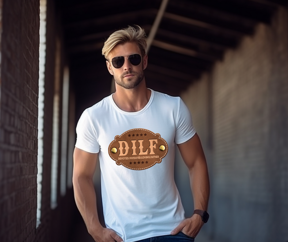 DILF Leather DTF Transfer – Restless Heart Inspirations